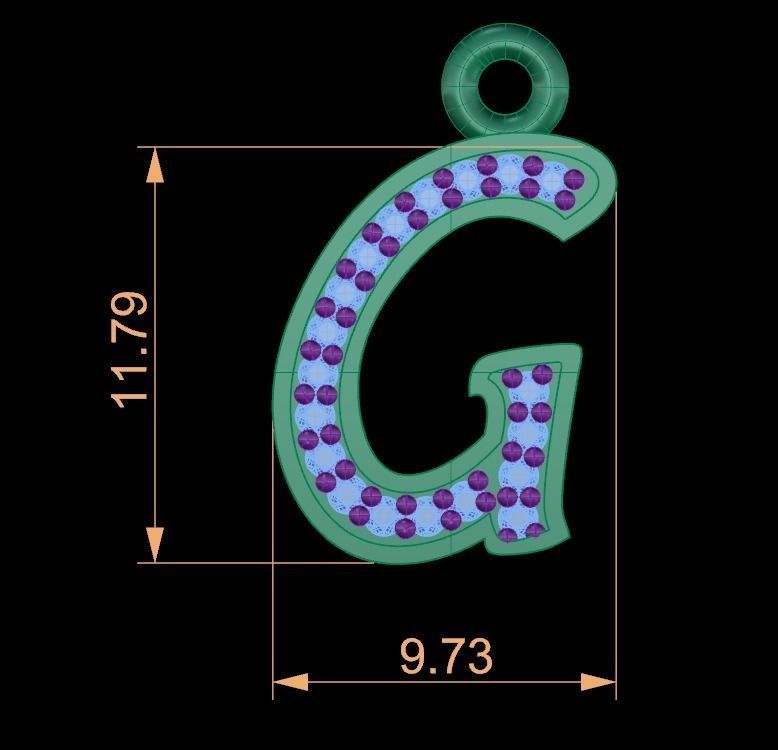 Alphabets Big G Letter Pendant 3D model 3D printable | CGTrader