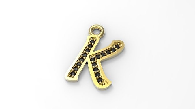 Alphabets Big K Letter Pendant 3D model 3D printable | CGTrader