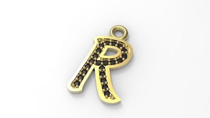 Alphabets Big R Letter Pendant 3D model 3D printable | CGTrader