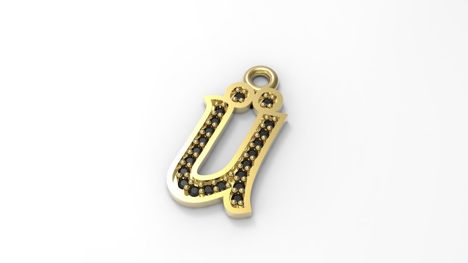 Alphabets Big Turkish U Letter Pendant 3D model 3D printable | CGTrader