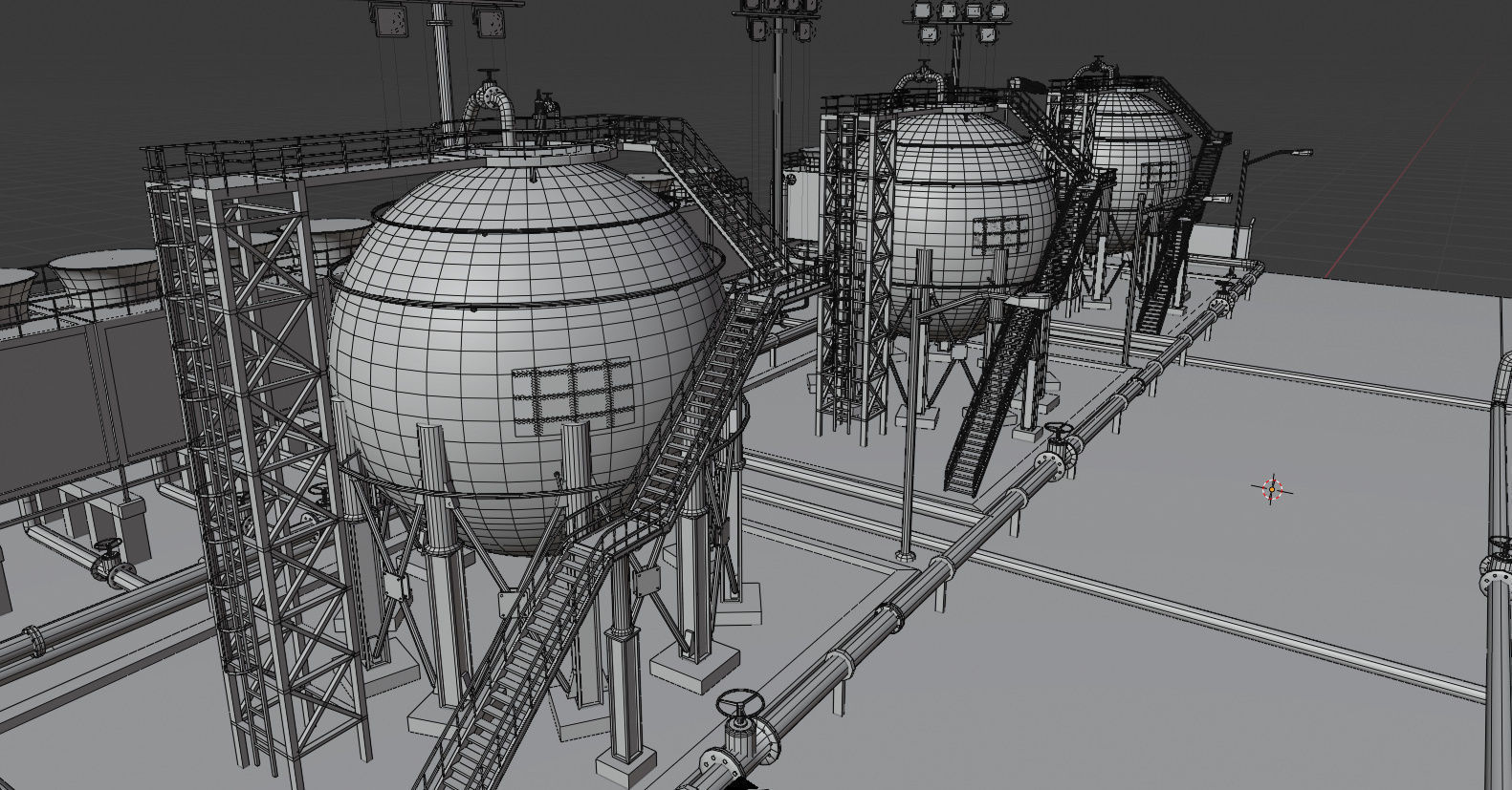 3D model Petroleum Refinery Storage Tanks VR / AR / low-poly | CGTrader