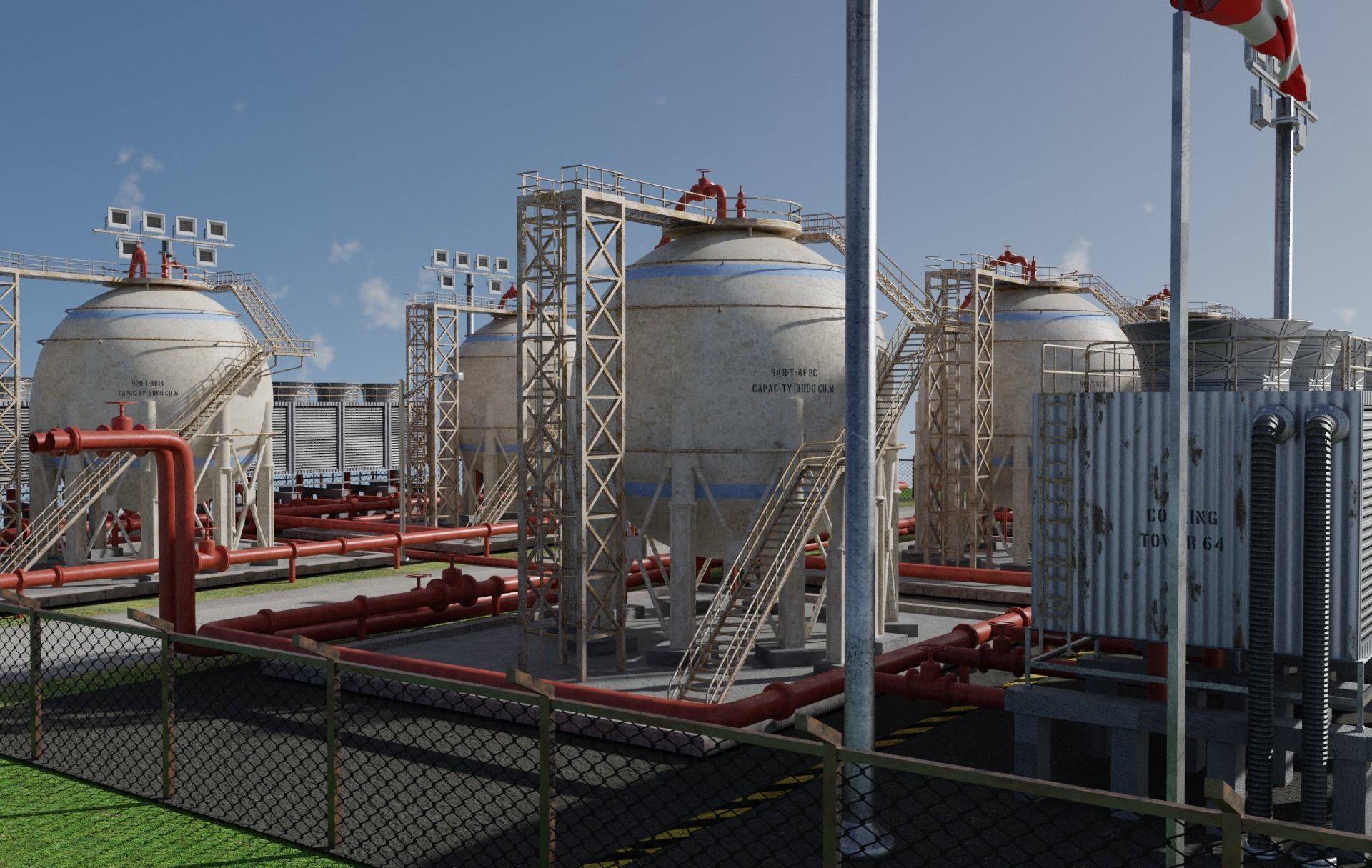 3D model Petroleum Refinery Storage Tanks VR / AR / low-poly | CGTrader