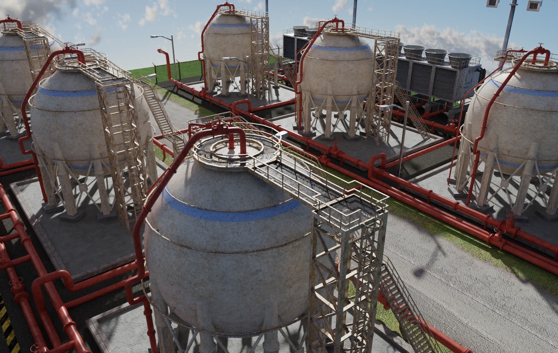 3D model Petroleum Refinery Storage Tanks VR / AR / low-poly | CGTrader