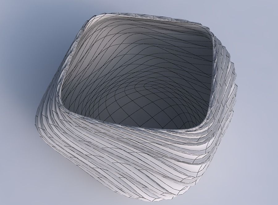 Bowl helix with wavy extruded lines 3D model 3D printable | CGTrader