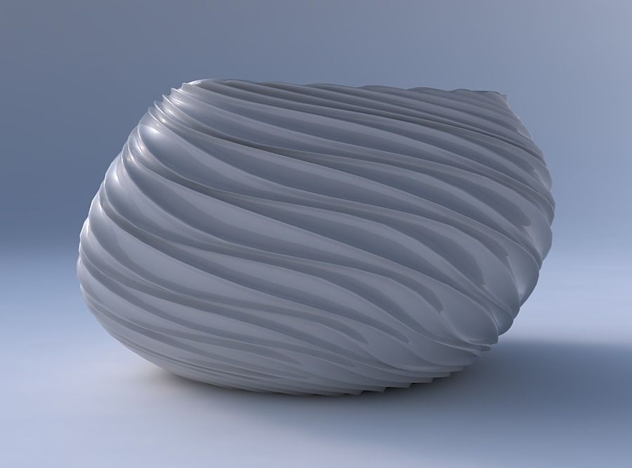 Bowl helix with wavy extruded lines 3D model 3D printable | CGTrader