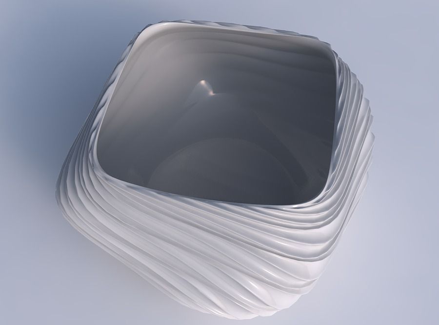 Bowl helix with wavy extruded lines 3D model 3D printable | CGTrader