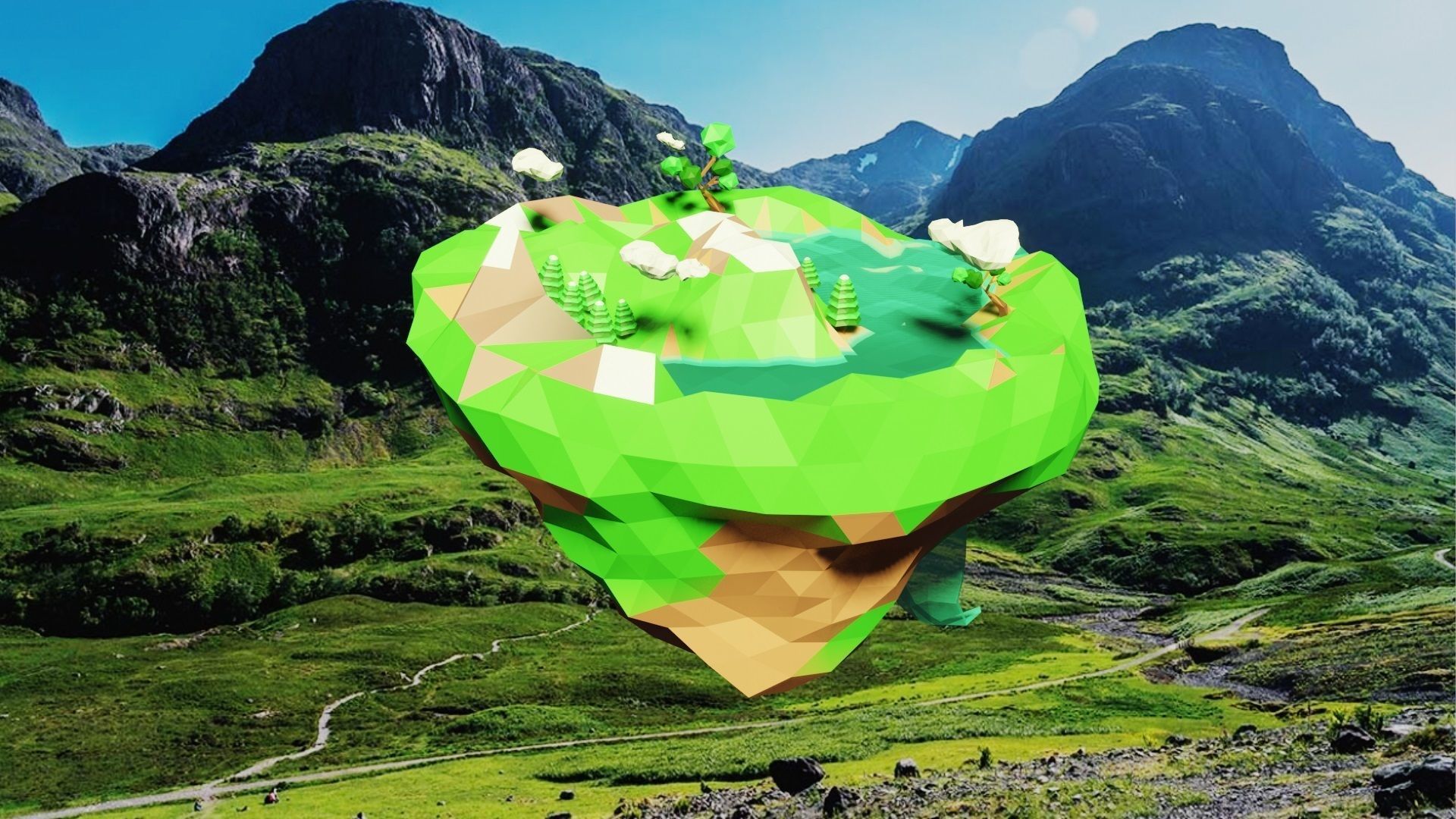 3D model low poly land VR / AR / low-poly | CGTrader