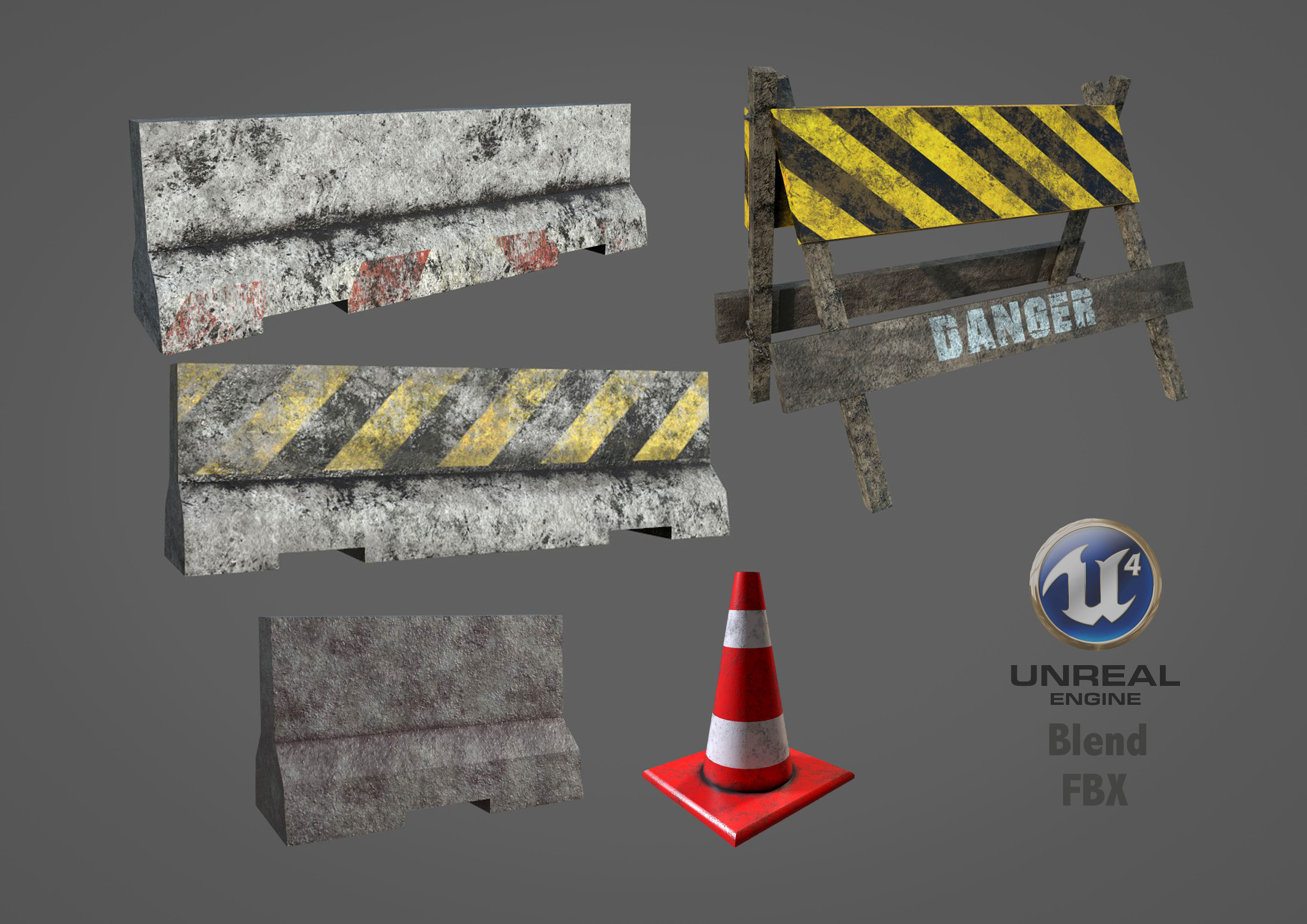3D model Traffic Barriers VR / AR / low-poly | CGTrader