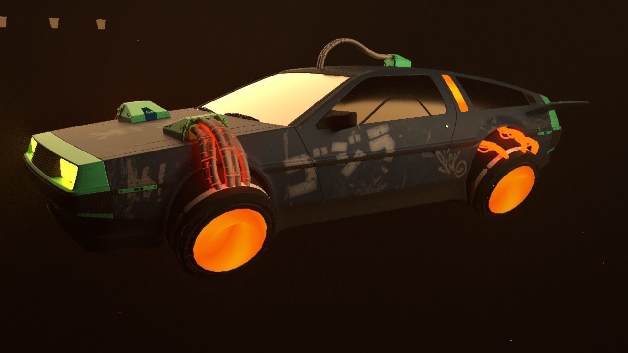 cyberpunk toy car with lights 3D model | CGTrader
