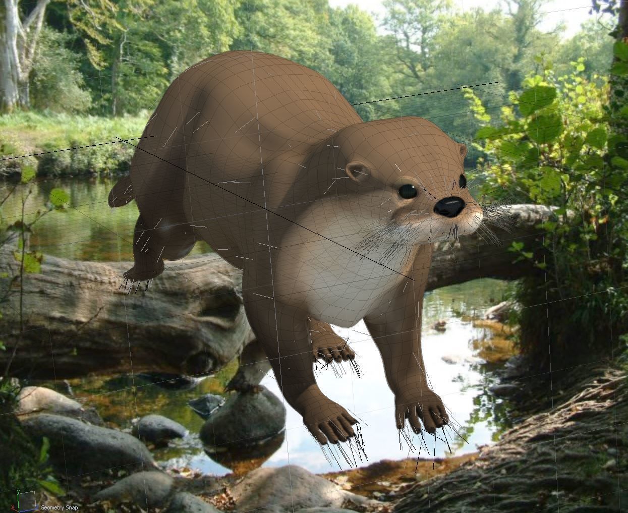 Otter in desert 3D model | CGTrader