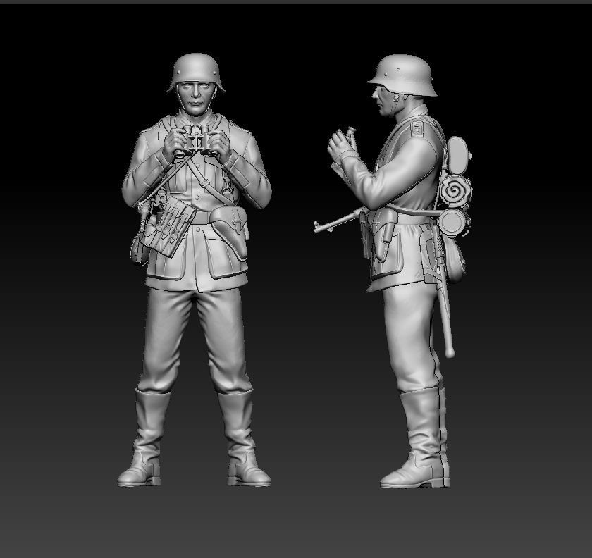 German officer and soldiers 3D model 3D printable | CGTrader