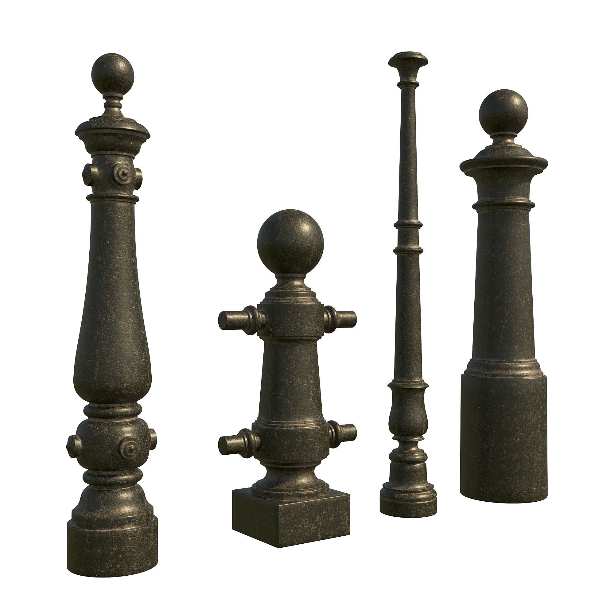 Street cast iron posts P1-1 3D model | CGTrader