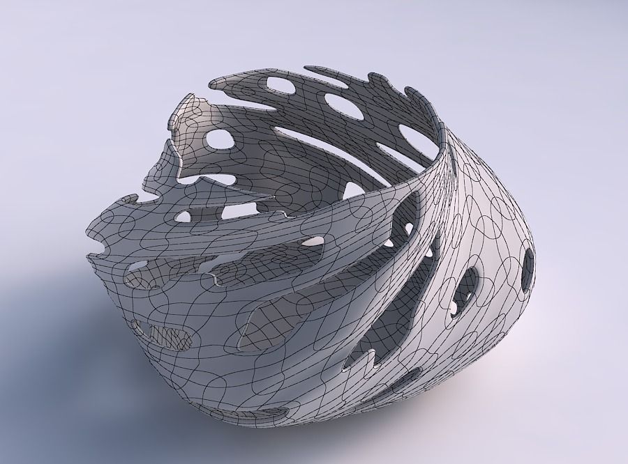 Bowl twisted elipse with smooth cuts 3D model 3D printable | CGTrader