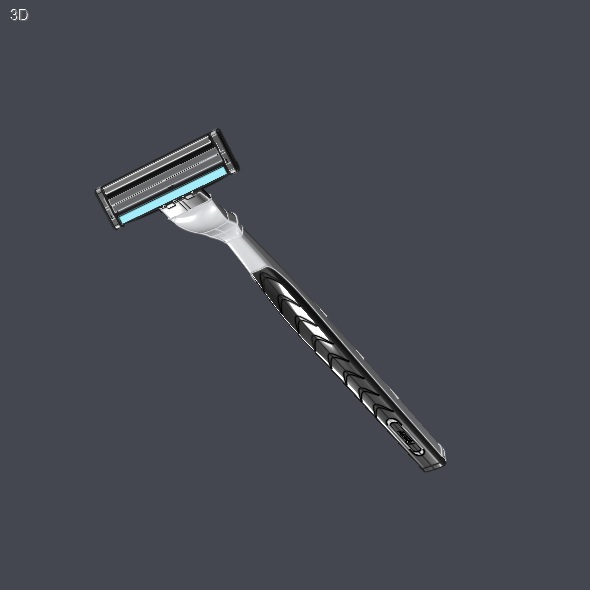 Detailed Gillette Mach 3 Razor cad model 3D model | CGTrader