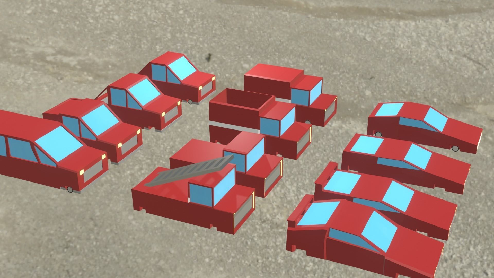 3D model Blender car pack 14 cars VR / AR / low-poly | CGTrader