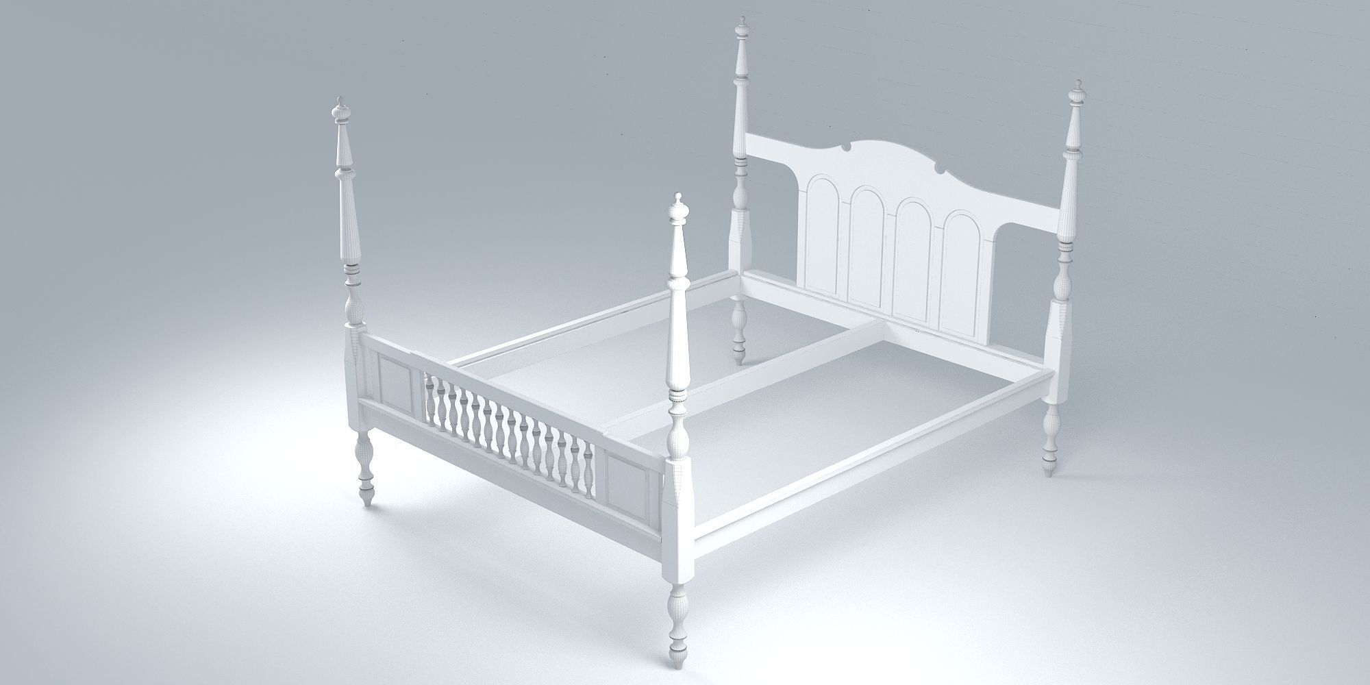 VINTAGE COLONIAL BED 3D model | CGTrader