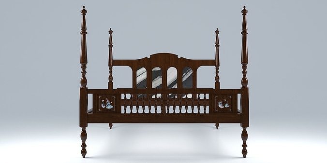 VINTAGE COLONIAL BED 3D model | CGTrader