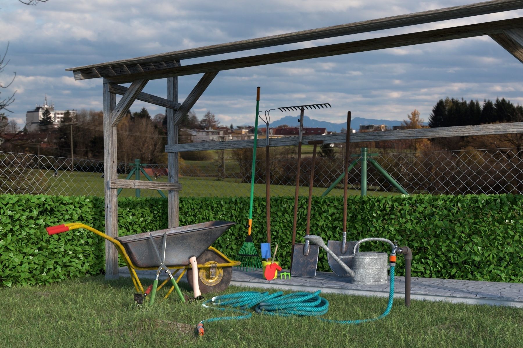 3D model garden assets VR / AR / low-poly | CGTrader