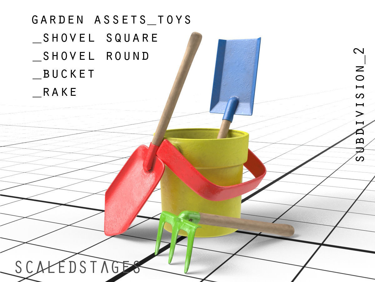 3D model garden assets VR / AR / low-poly | CGTrader