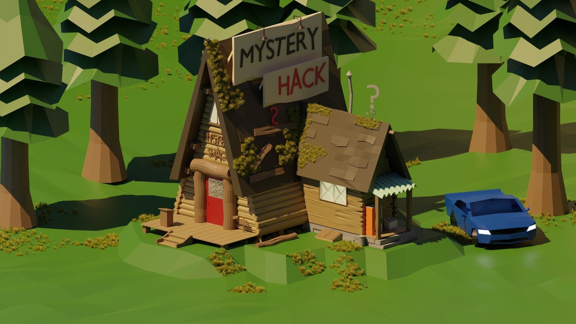 3D model Low poly mystery Shack and PBR materials VR / AR / low-poly ...