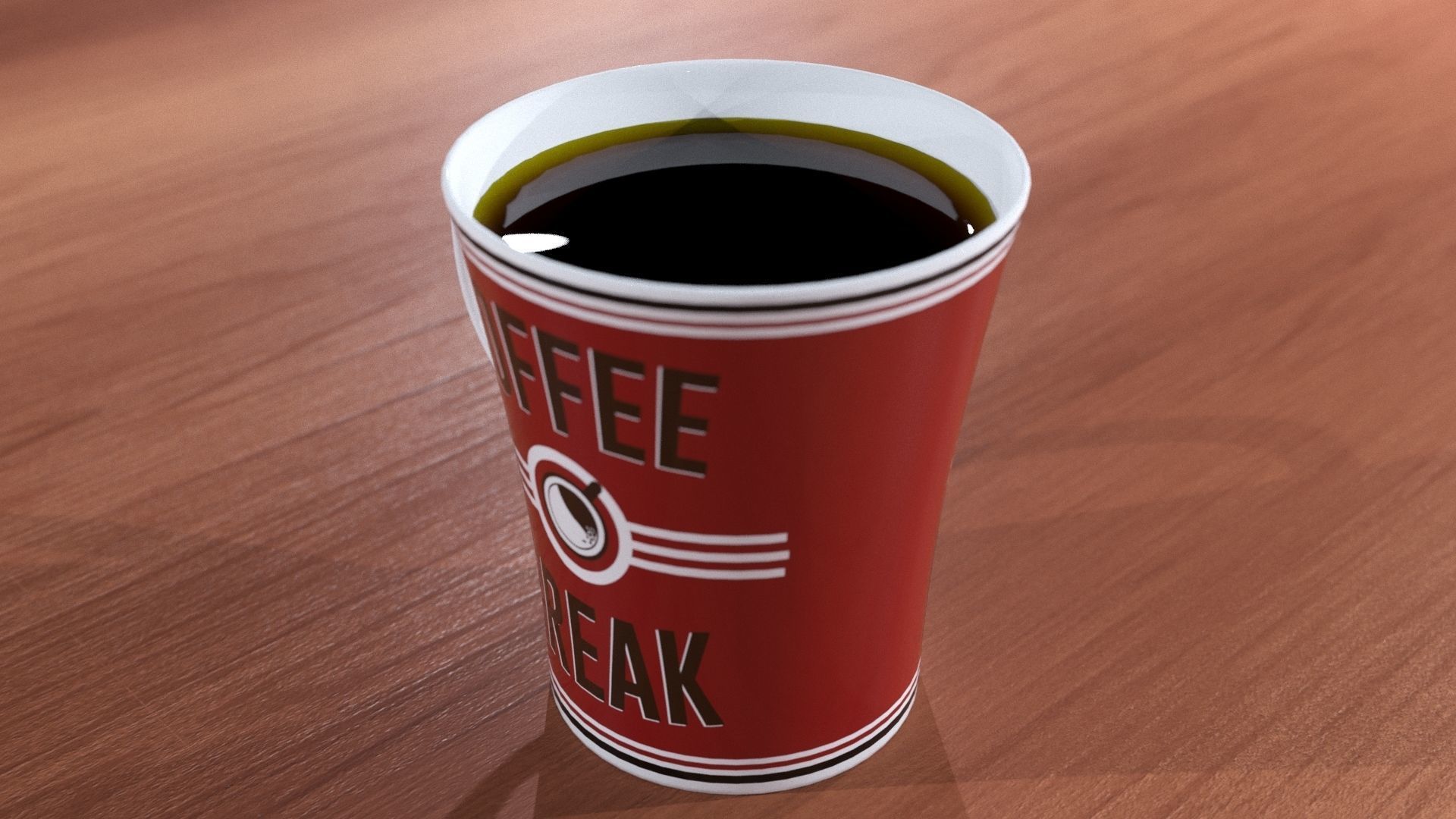 3D model coffee cup red yellow and blue VR / AR / low-poly | CGTrader