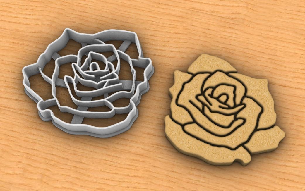Rose cookie cutter v2 3D model 3D printable | CGTrader