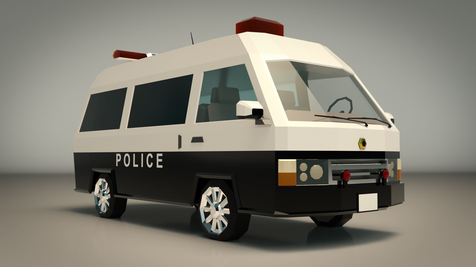 3D model Low Poly Police Van 06 VR / AR / low-poly | CGTrader