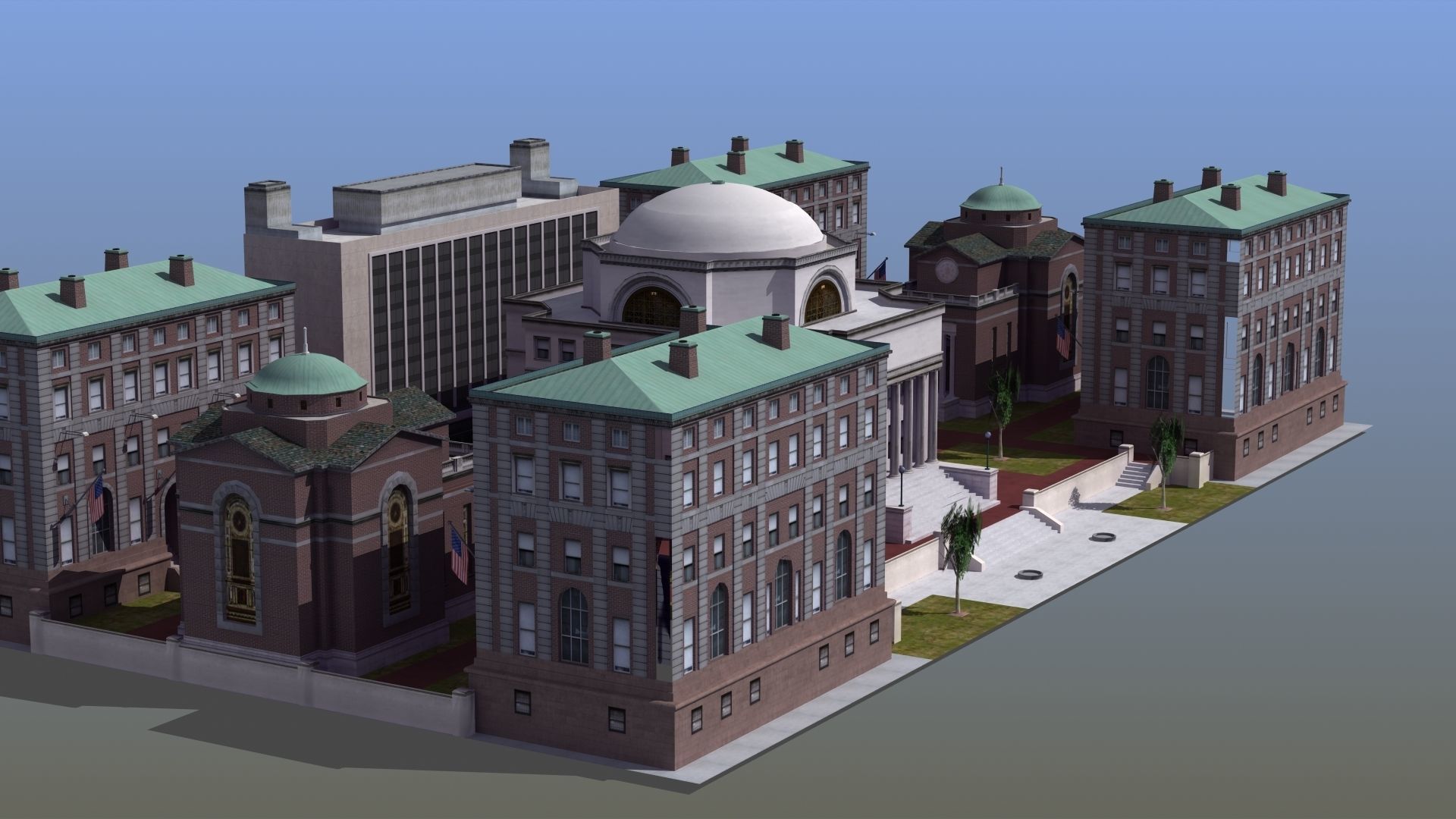 3D model University Campus VR / AR / low-poly | CGTrader