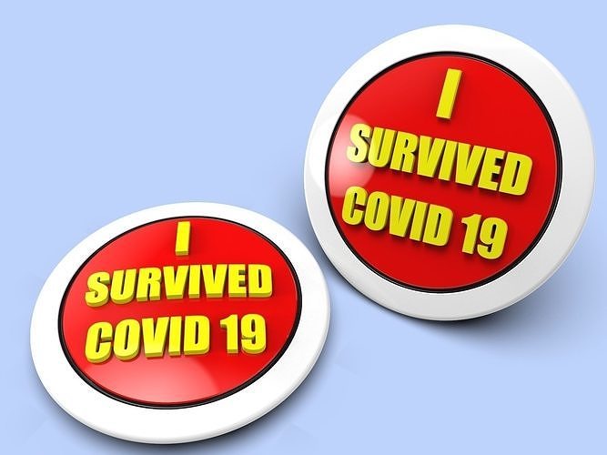 Badge I SURVIVED COVID 19 for 3D printing 3D model 3D printable | CGTrader