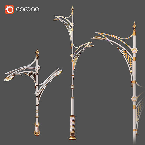 Arabian pattern detailed street lamp-01 3d model 3D model | CGTrader