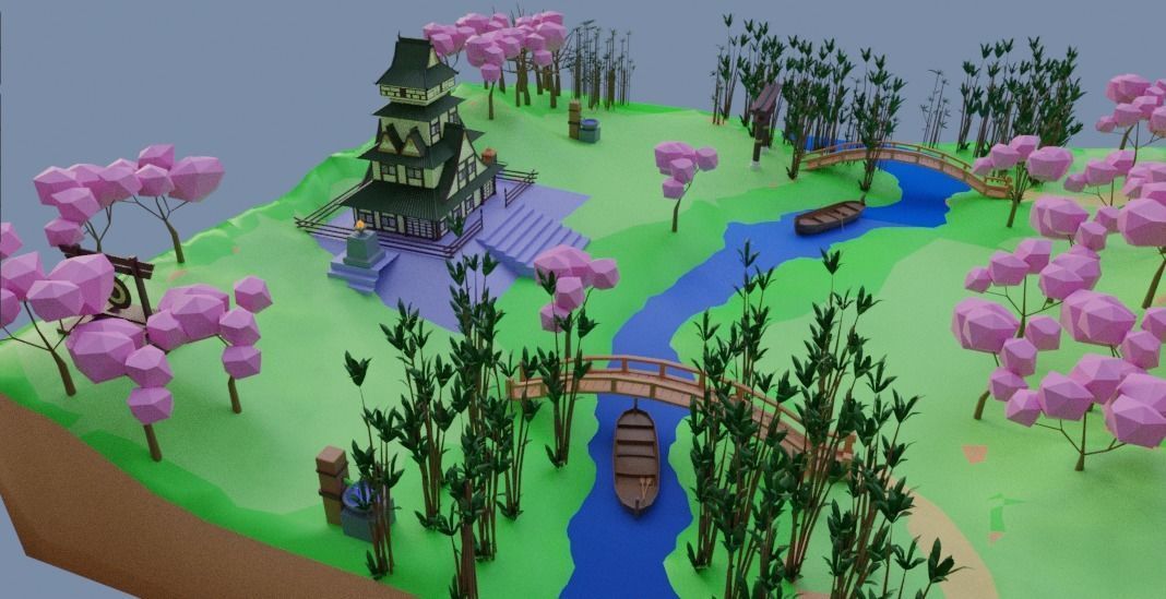3D model Low Poly Chinese House VR / AR / low-poly | CGTrader