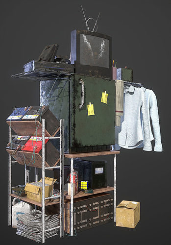 3D model PBR Props refrigerator and cube VR / AR / low-poly | CGTrader