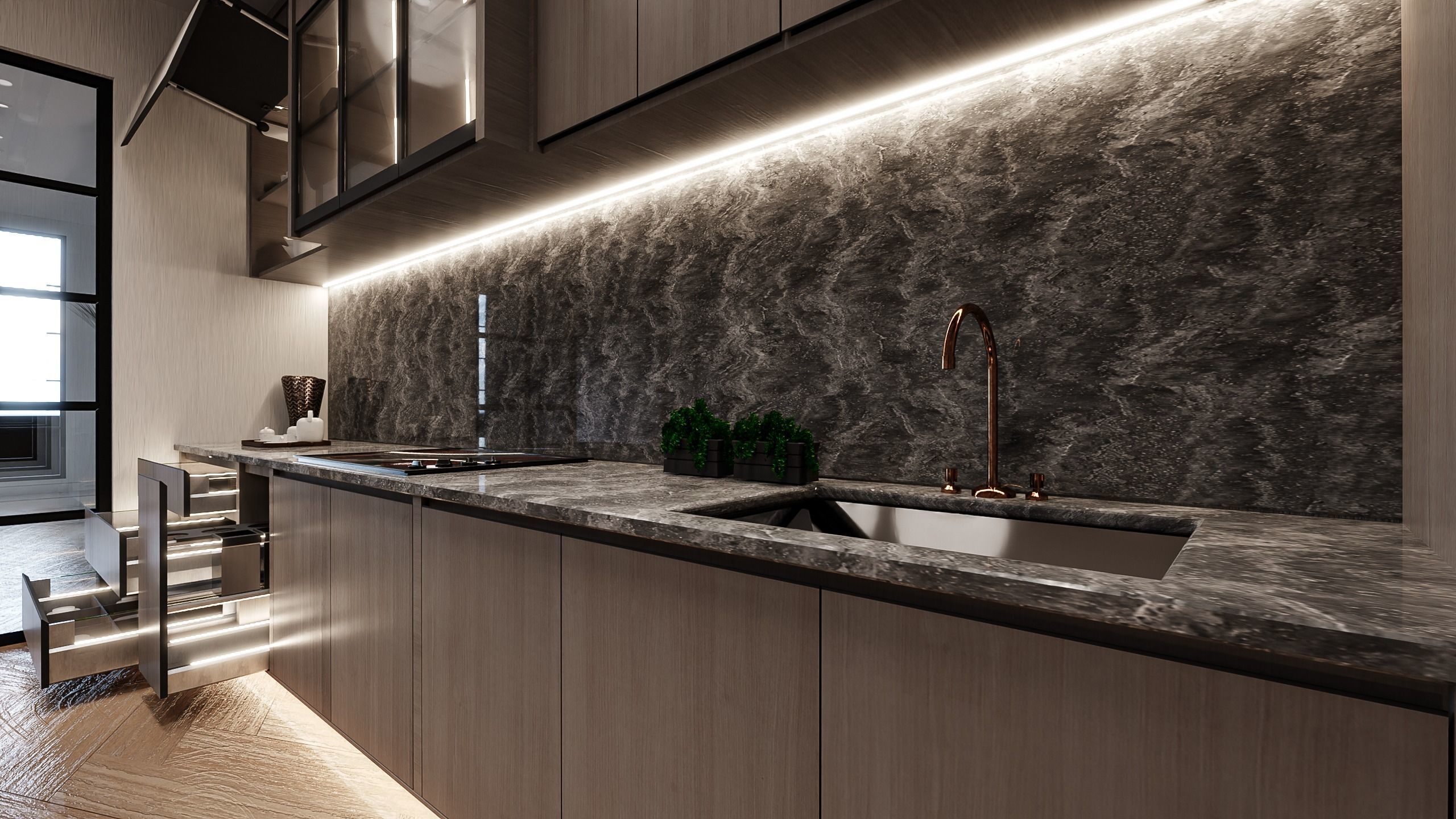 3D model Kitchen 3D Animation InteriorDesign VR / AR / low-poly ...