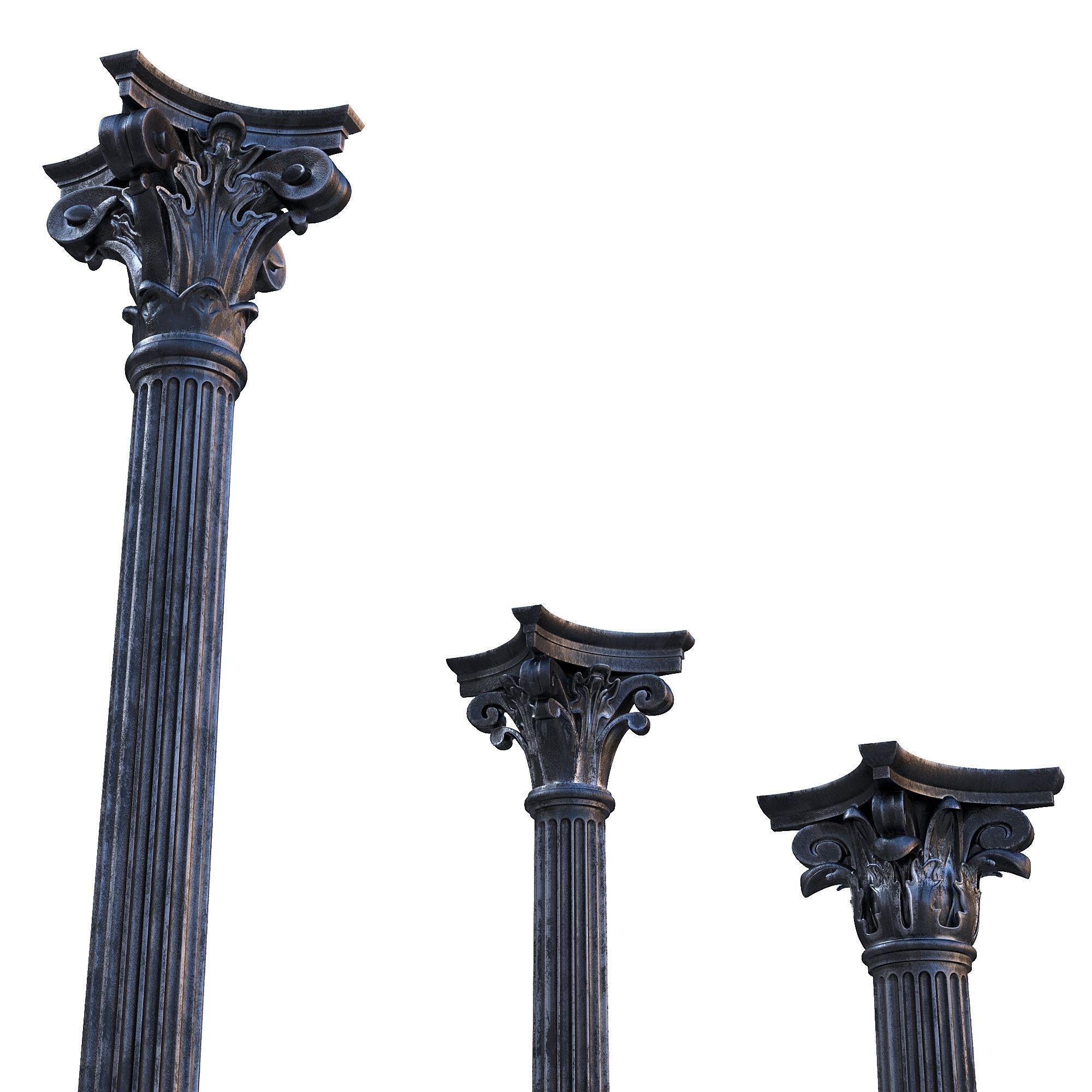 Cast iron columns 3 3D model | CGTrader