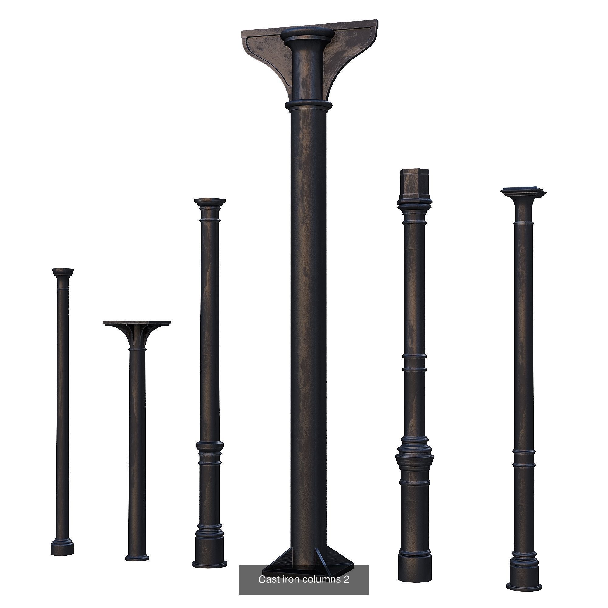Cast iron columns 1-3 3D Model Collection | CGTrader