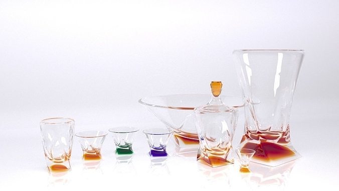 Colored Glass Set 3D model | CGTrader