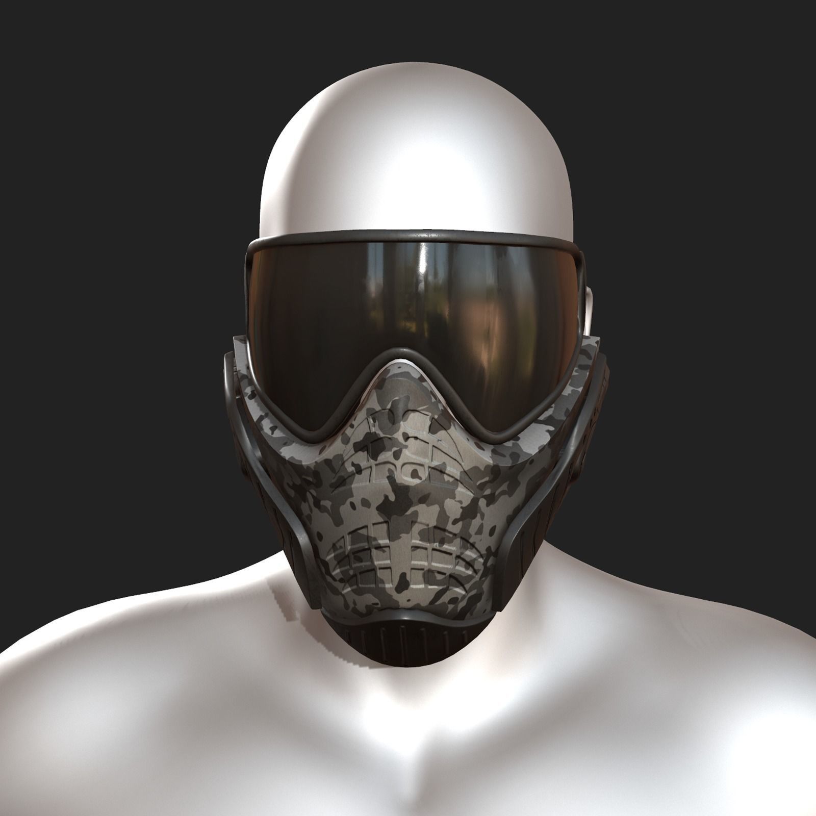 3D model Mask helmet scifi futuristic military combat VR / AR / low ...