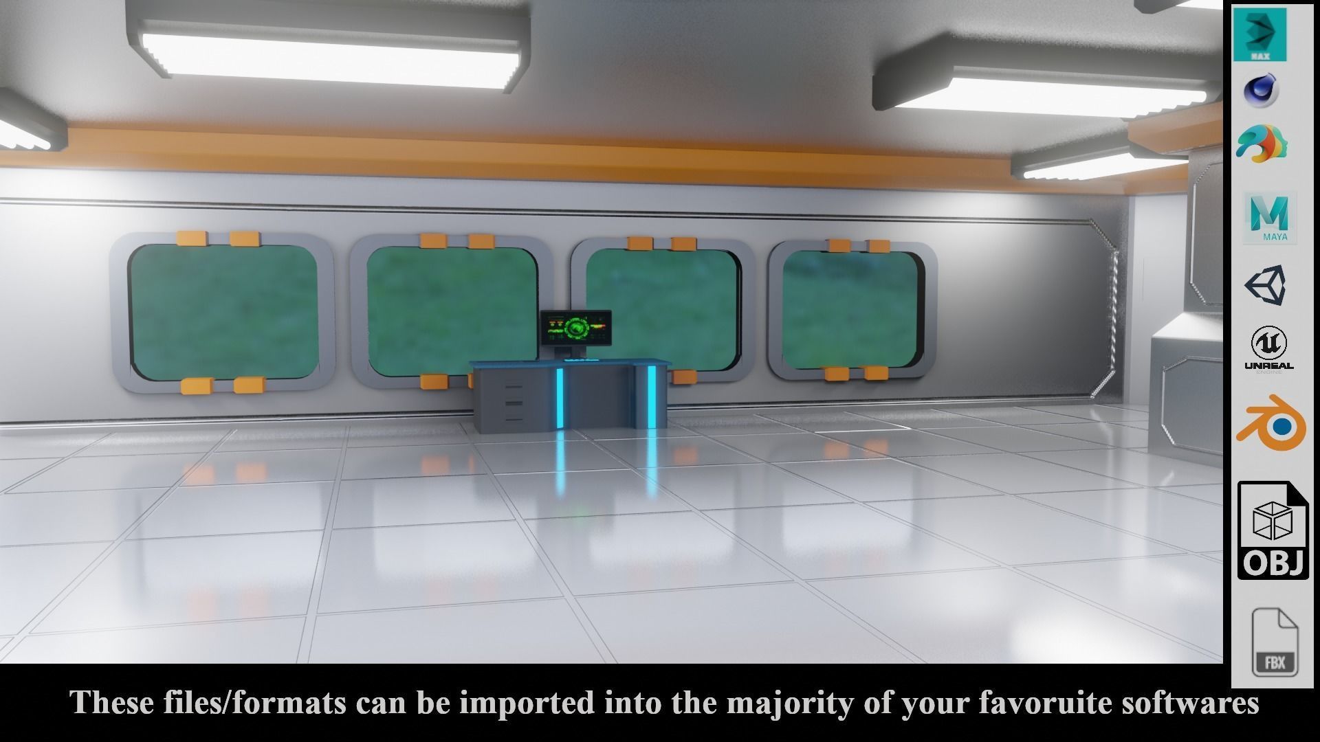 3D model Sci Fi Lab - Low Poly - PBR - Game Ready VR / AR / low-poly ...