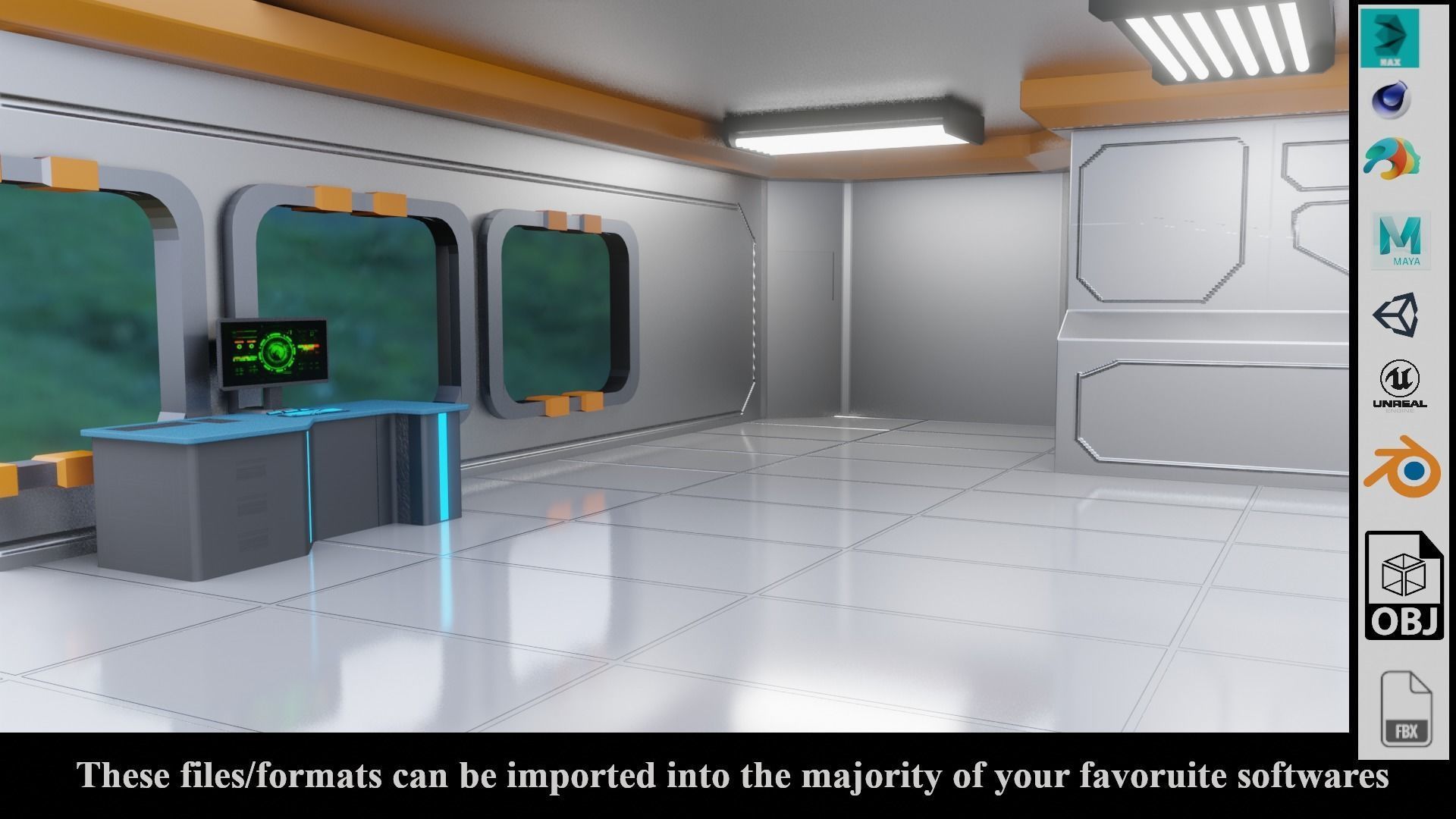 3D model Sci Fi Lab - Low Poly - PBR - Game Ready VR / AR / low-poly ...