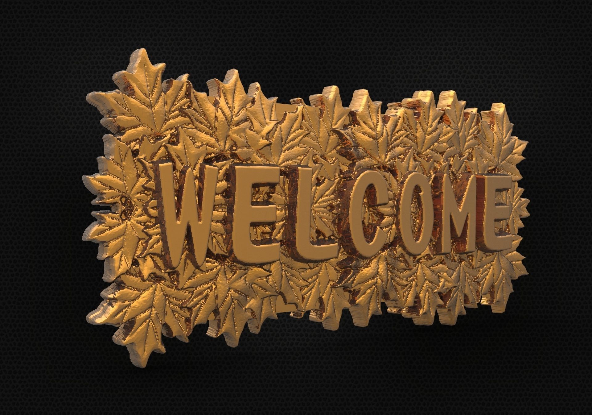 Welcome sign 3d stl models for artcam and aspire