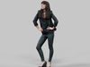 3D model Fashion girl in black outfit posing VR / AR / low-poly | CGTrader