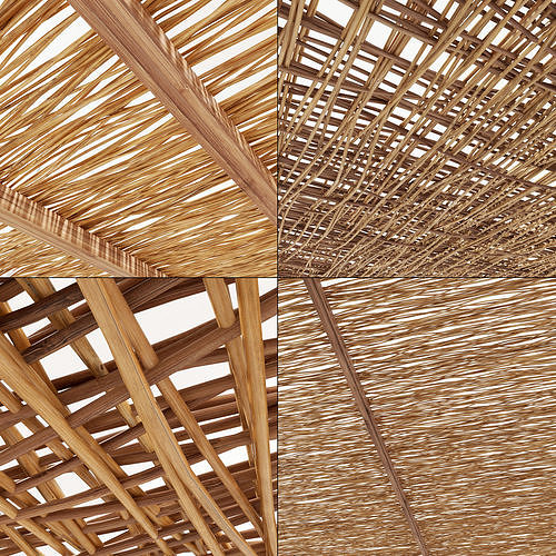 Ceiling wood thin branch beam n1 3D model | CGTrader