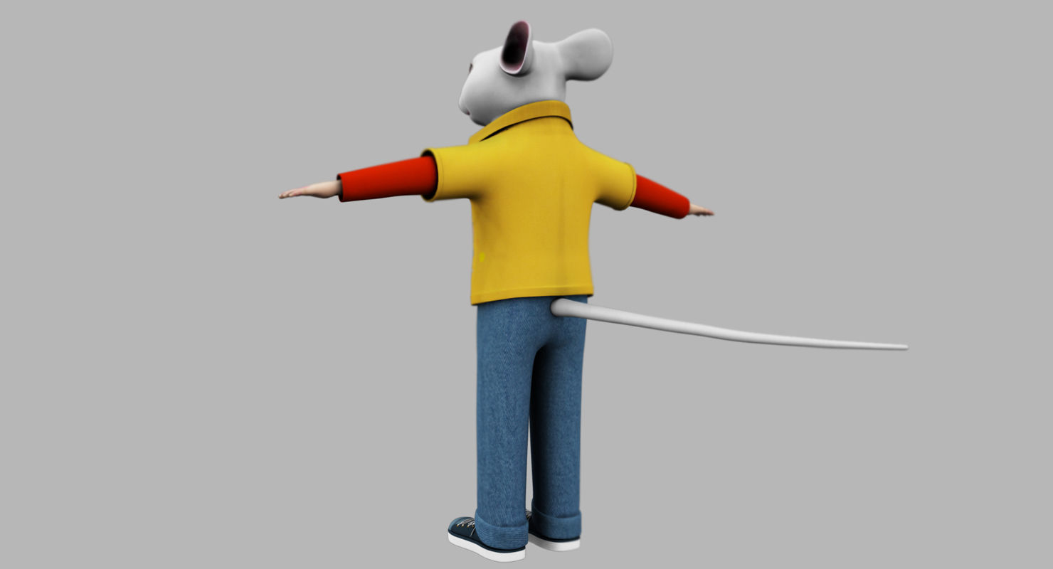 stuart little rat cartoon 3d model 3D model | CGTrader
