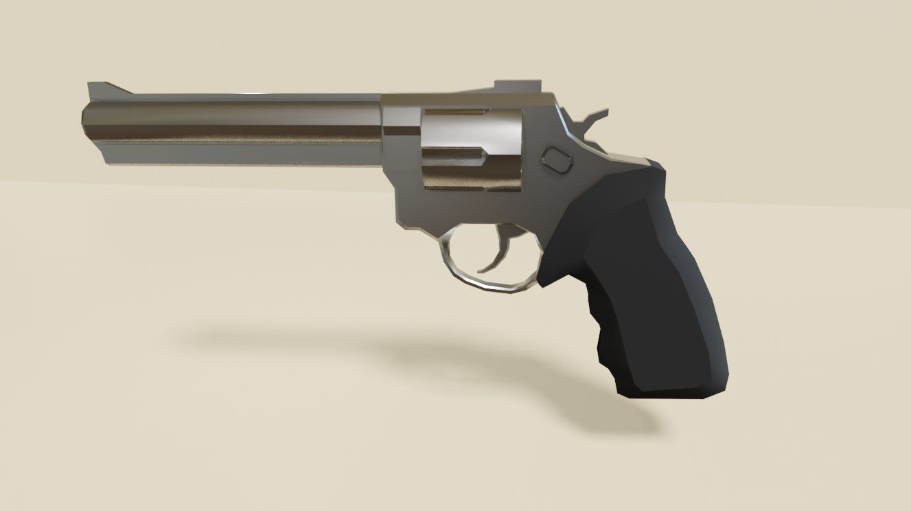 3D model Chrome Revolver 44 - Magnum - Gun - Arma VR / AR / low-poly ...