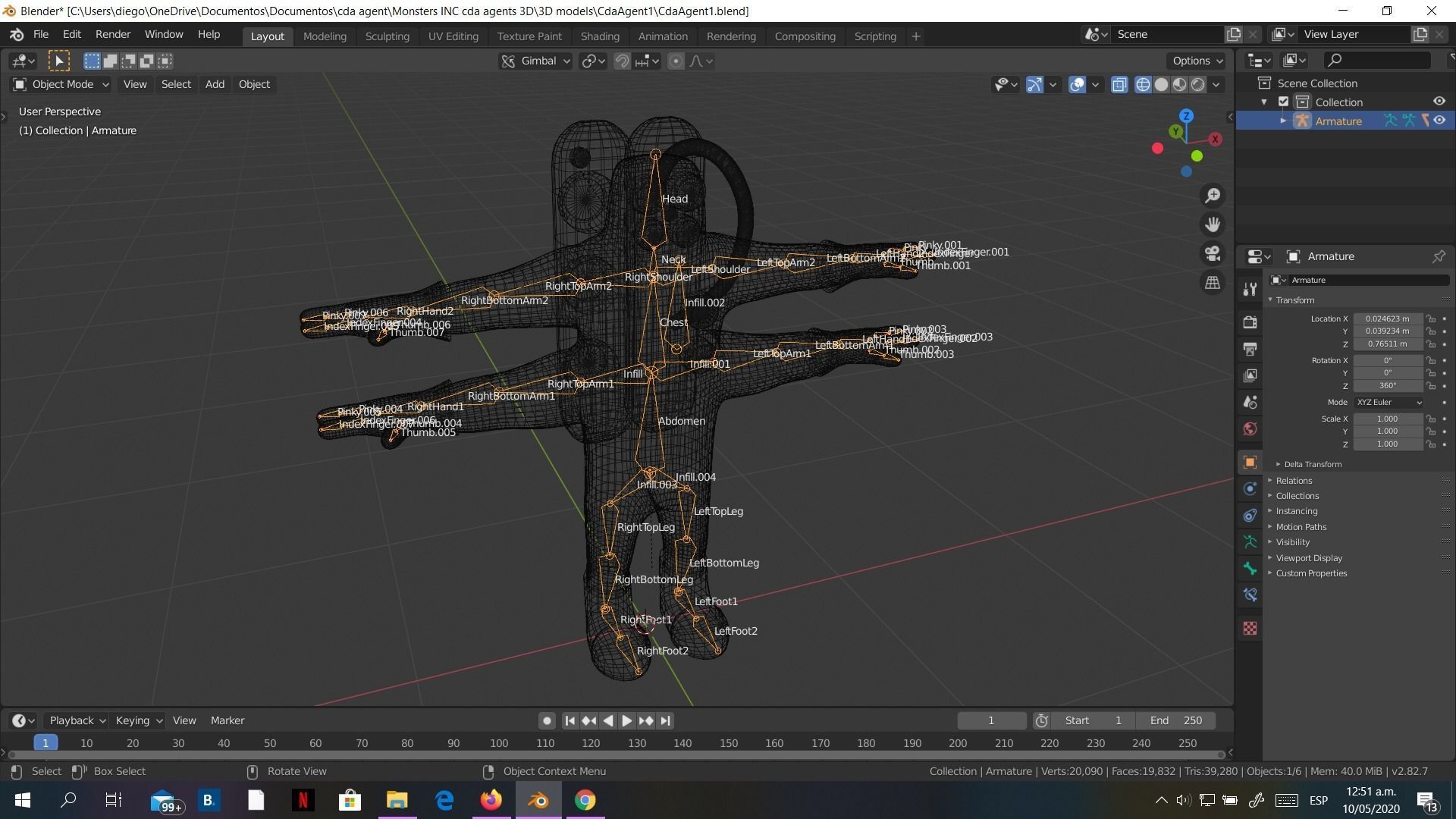 3D model Low-Poly Monsters Inc CDA agents 3D models rigged HAZMAT SUIT ...