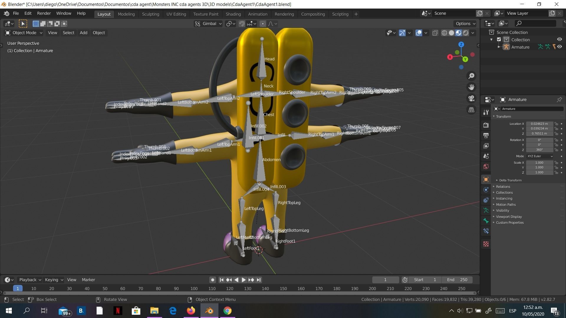 3D model Low-Poly Monsters Inc CDA agents 3D models rigged HAZMAT SUIT ...