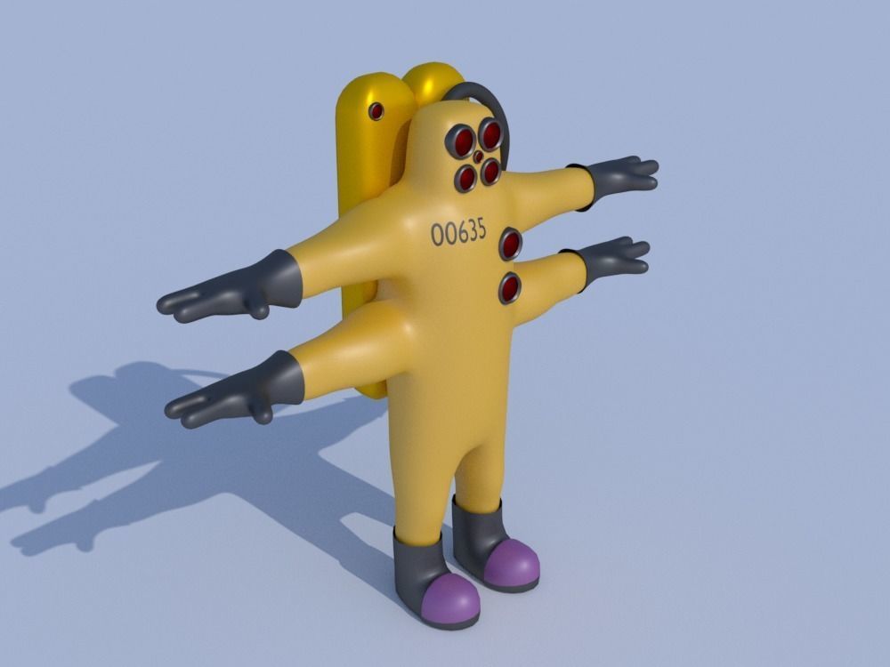 3D model Low-Poly Monsters Inc CDA agents 3D models rigged HAZMAT SUIT ...
