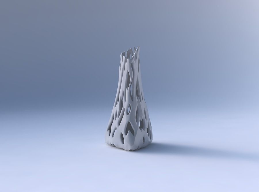 Vase grounded tilted triangle with smooth cuts 3D model 3D printable ...