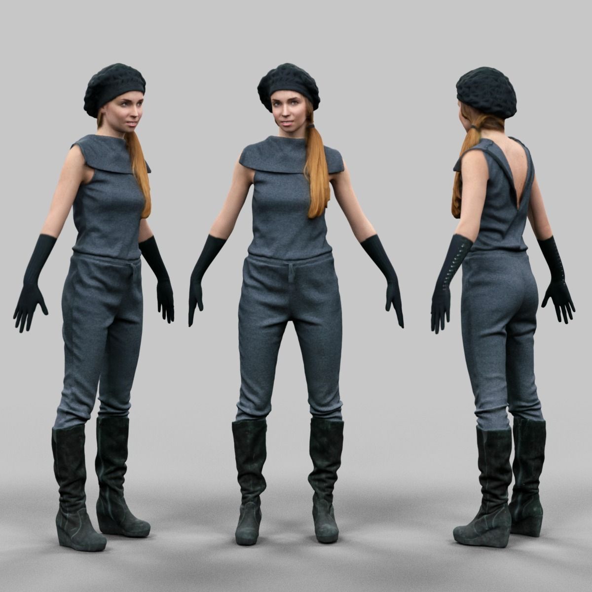 3D model 10 A-Pose Rig Ready Female Characters VR / AR / low-poly ...