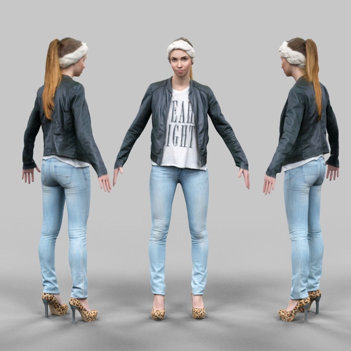 3D model 10 A-Pose Rig Ready Female Characters VR / AR / low-poly ...